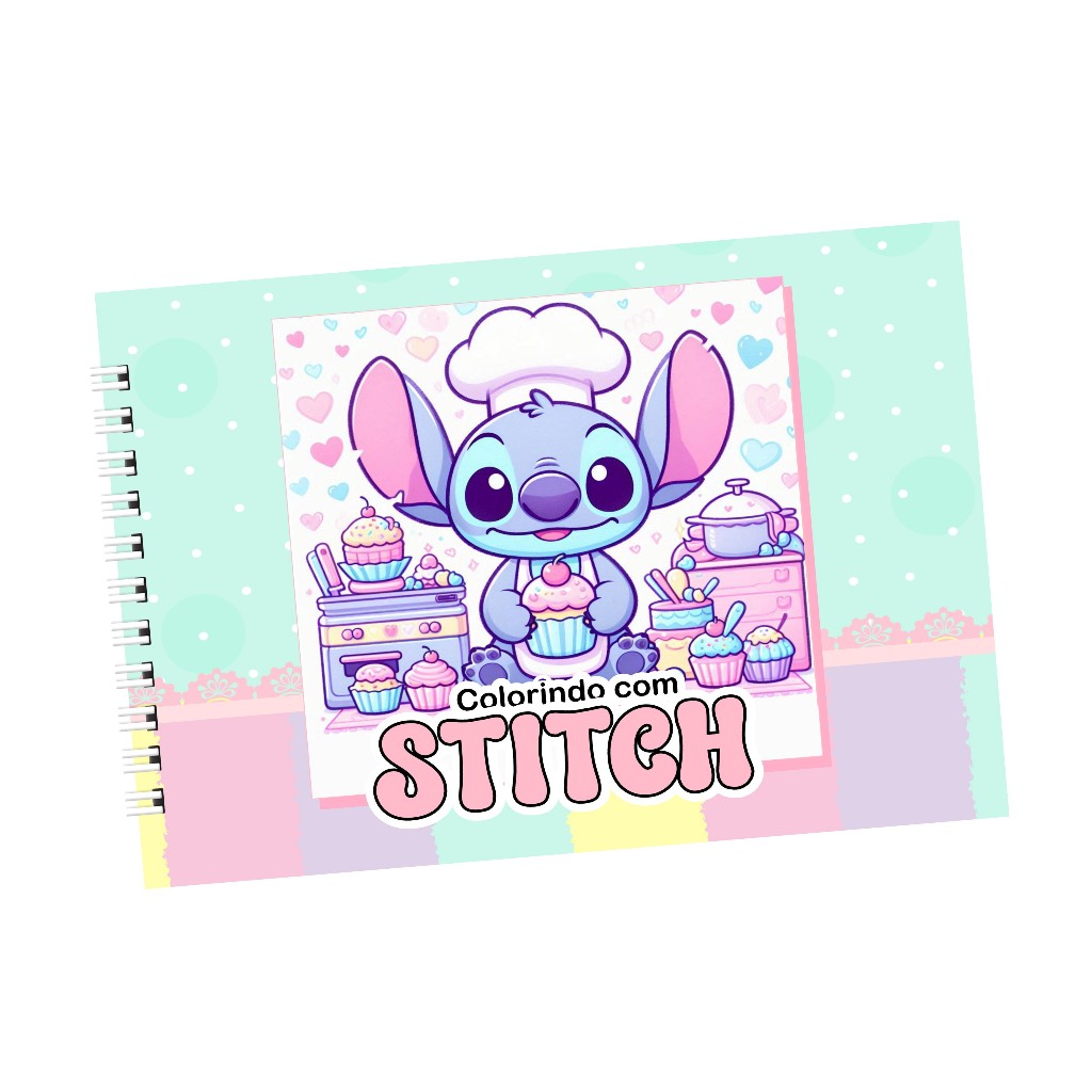 Livro de Colorir Pequeno A5 Stitch Fofo Capa Dura e Folha Fina 75g ...
