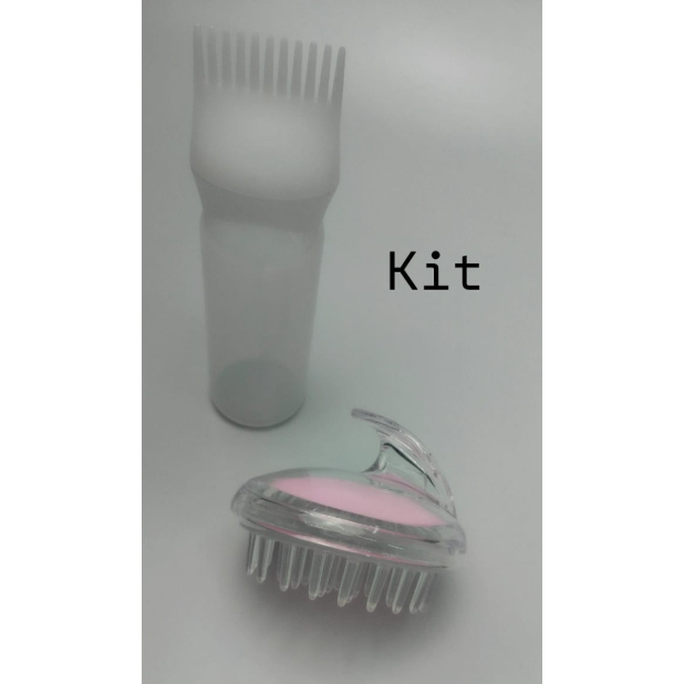Kit 120ml Aplicador De Plástico Garrafa para cablo e escova massageadora capilar(cor enviadas ...