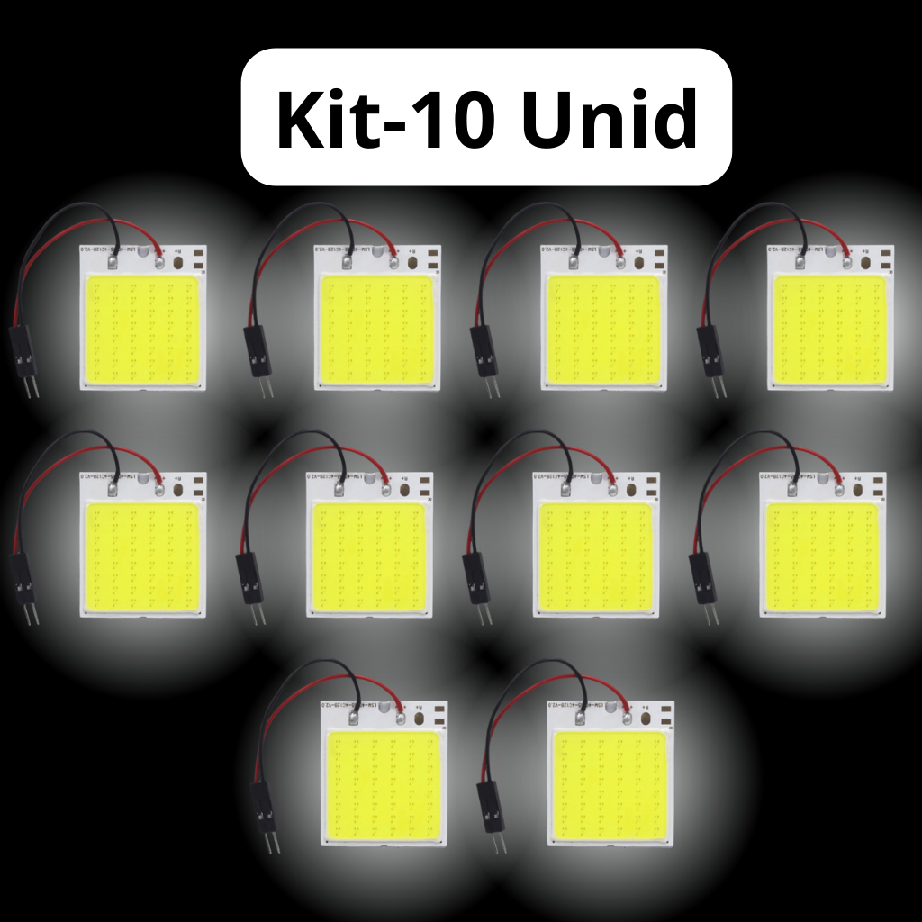 Kit Placa 24 Leds Cob T10 Torpedo 12v 10w Luz Interna teto leitura fita ...