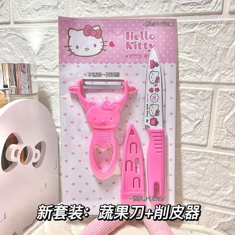 kit faca e descascador hello kitty sanrio | Shopee Brasil
