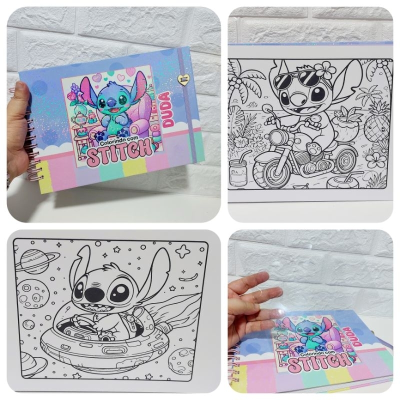 Livro de Colorir Stitch, estilo Bobbie Goods, 50 folhas grossas 180g ...