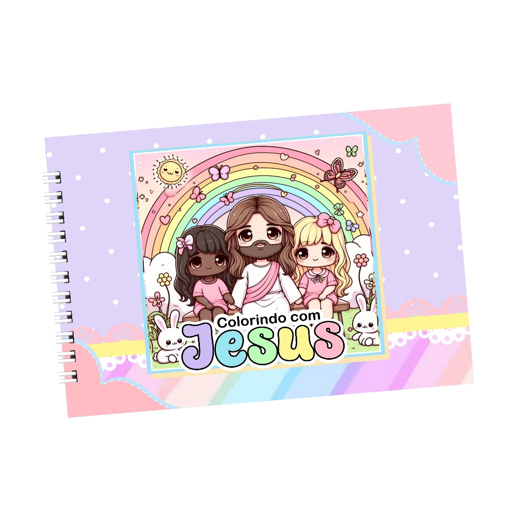 Livro de Colorir Pequeno 15x21cm Colorindo com Jesus estilo Bobbie ...
