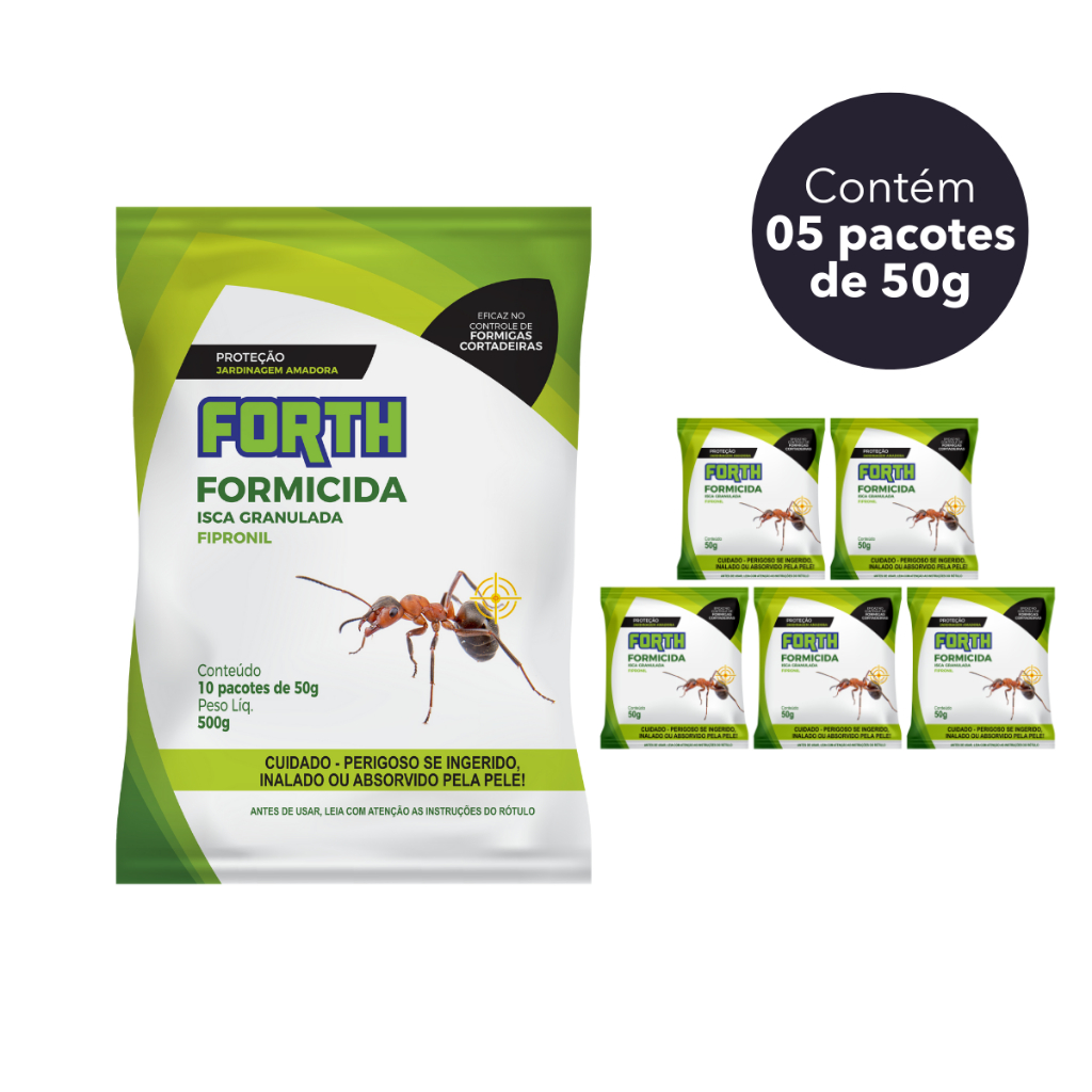05 Pacotes 50g Formicida Granulada Forth Formiga Cortadeira | Shopee Brasil