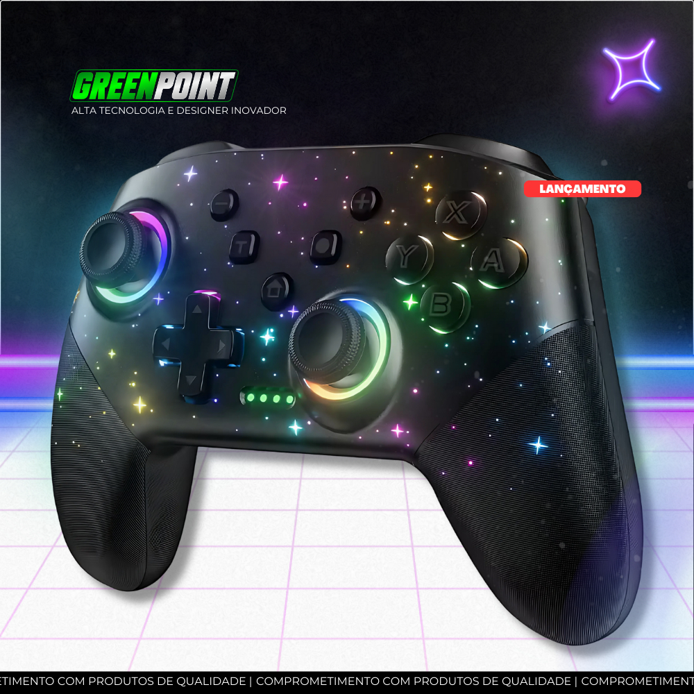 Controle Switch Pro Sem Fio Bluetooth Joystick Multi-Plataforma Com LED ...