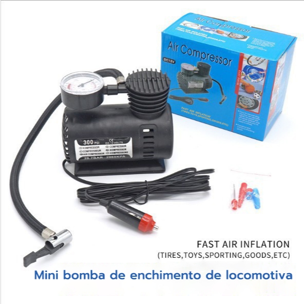 Mini compressor 12 volts 300psi Compressor de ar automotivo Portatíl ...