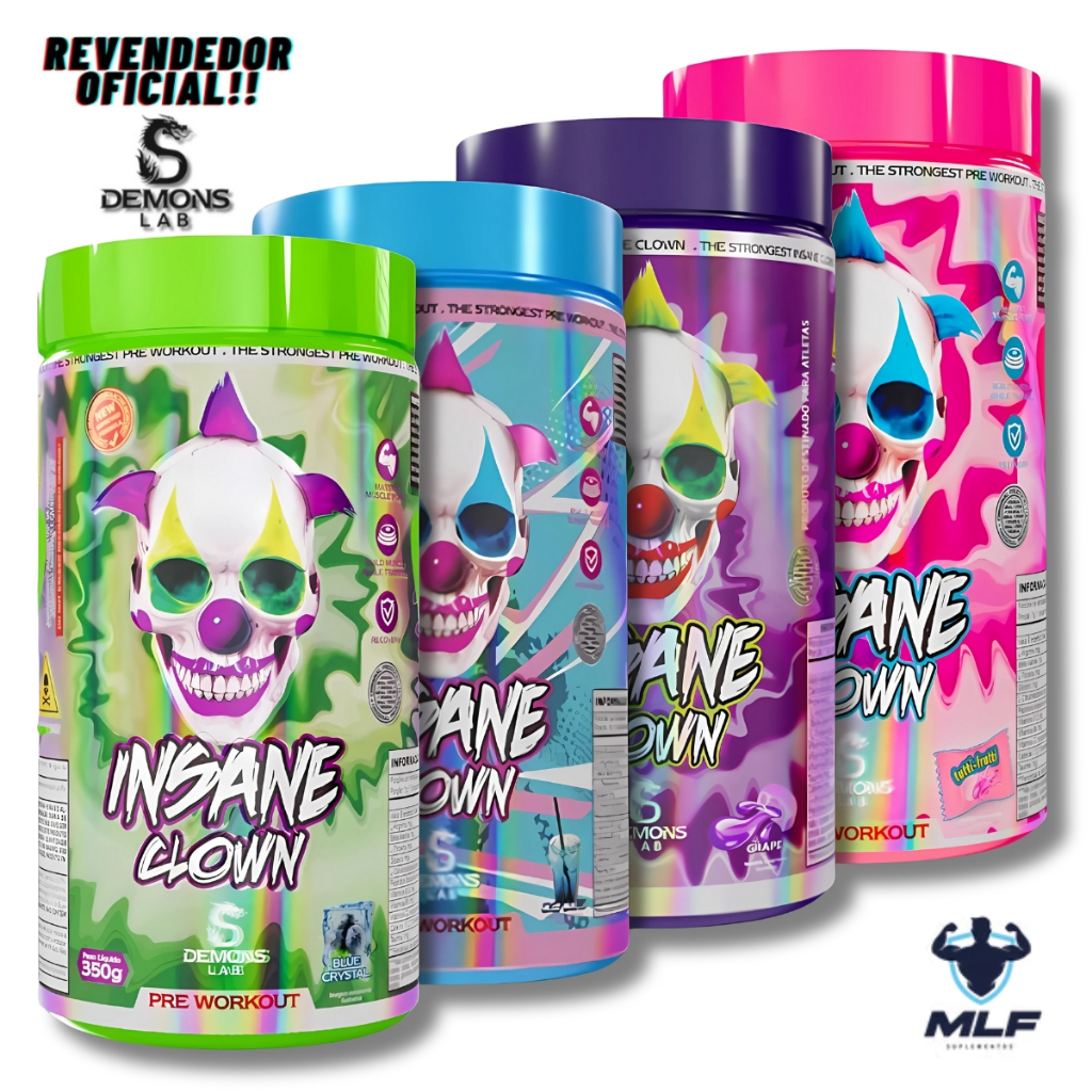 Insane Clown Pre Workout 350g Pré Treino - Demons Lab Com Sabores Novos Exclusivos | Shopee Brasil