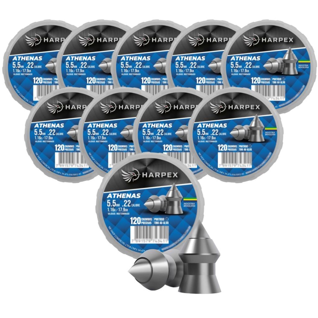 Chumbinho Pressão Harpex Athenas 5.5mm Carabina - Kit 5 / Kit 10 ...