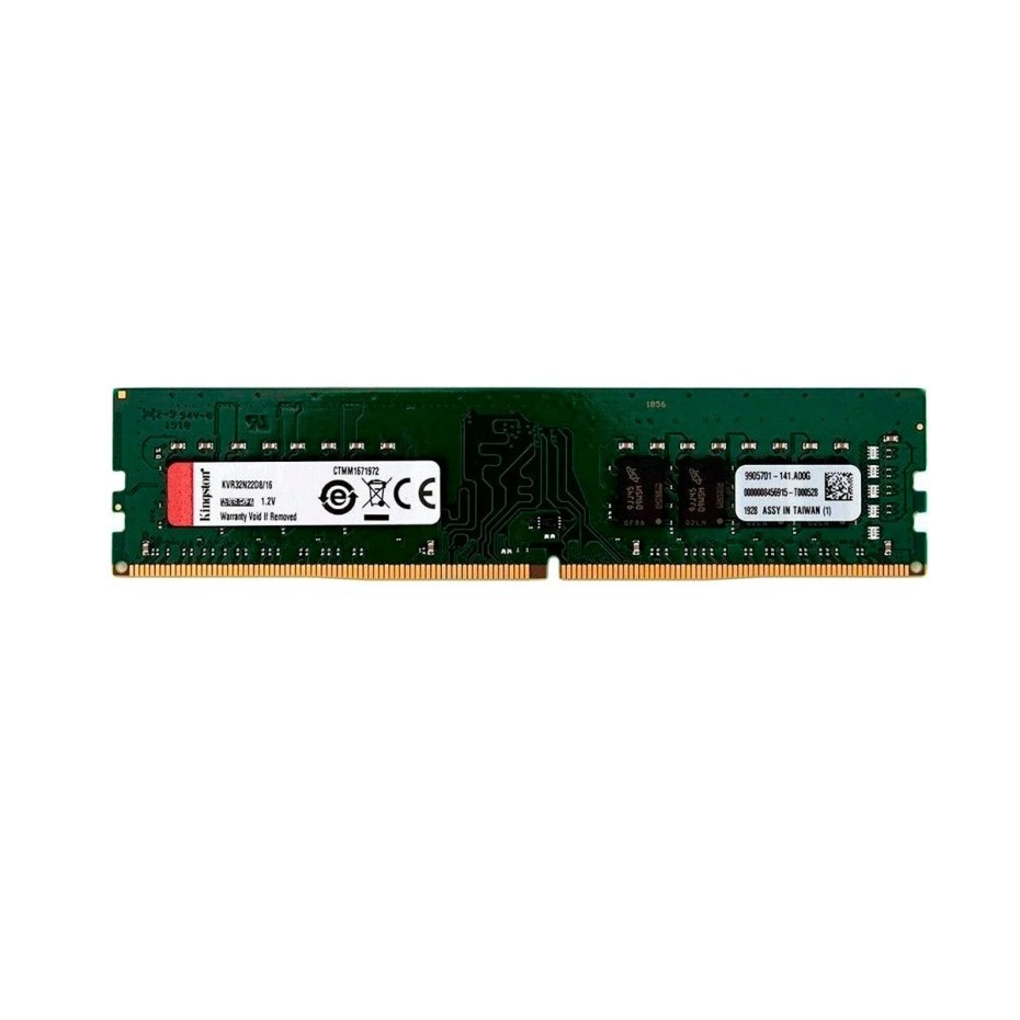 Memória Ram Desktop Kingston, 16GB, DDR4, 3200mhz, Cl22 - Kvr32n22s8/16 | Shopee Brasil