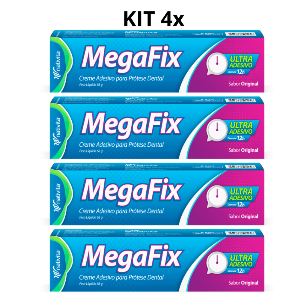 Fixador De Dentadura 4x Megafix 68g | Shopee Brasil