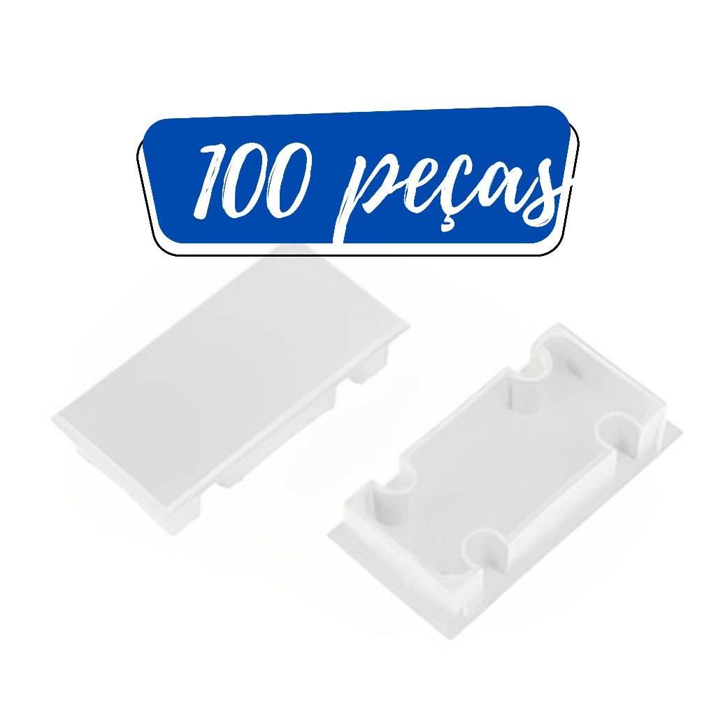 Tampa Retangular 50x25 Para Tubo De Alumínio 25x50 50x25 100 peças ...