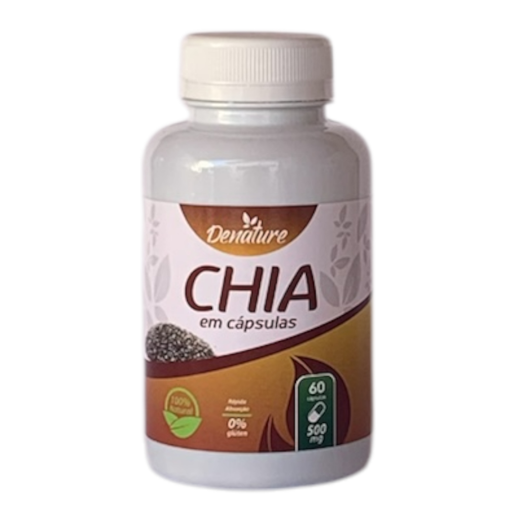 Chia em cápsulas pote com 60 unidades 500mg | Shopee Brasil
