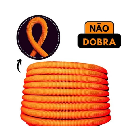Conduíte Corrugado Laranja pergon 1 Polegada X 25m - Pead - Eletroduto ...