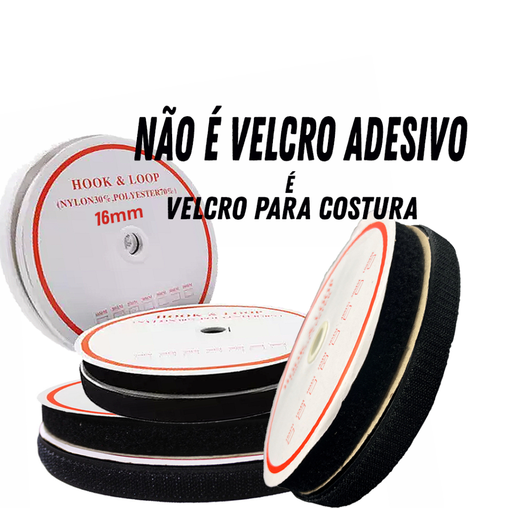 Velcro 16mm Preto macho/femea rolo c/25mts (NÃO É ADESIVO) | Shopee Brasil