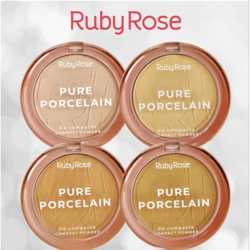 Pó Compacto PURE PORCELAIN linha Ruby Rose Compacto Power Pó para rosto ...