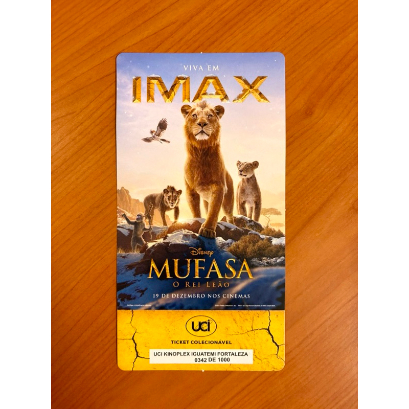 CARD TICKET MUFASA - UCI IMAX EDIÇÃO LIMITADA! | Shopee Brasil