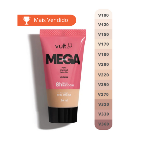 Base Mega Cores V120, V250,V270, V320 e V330 Base Matte Liquida da Vult ...