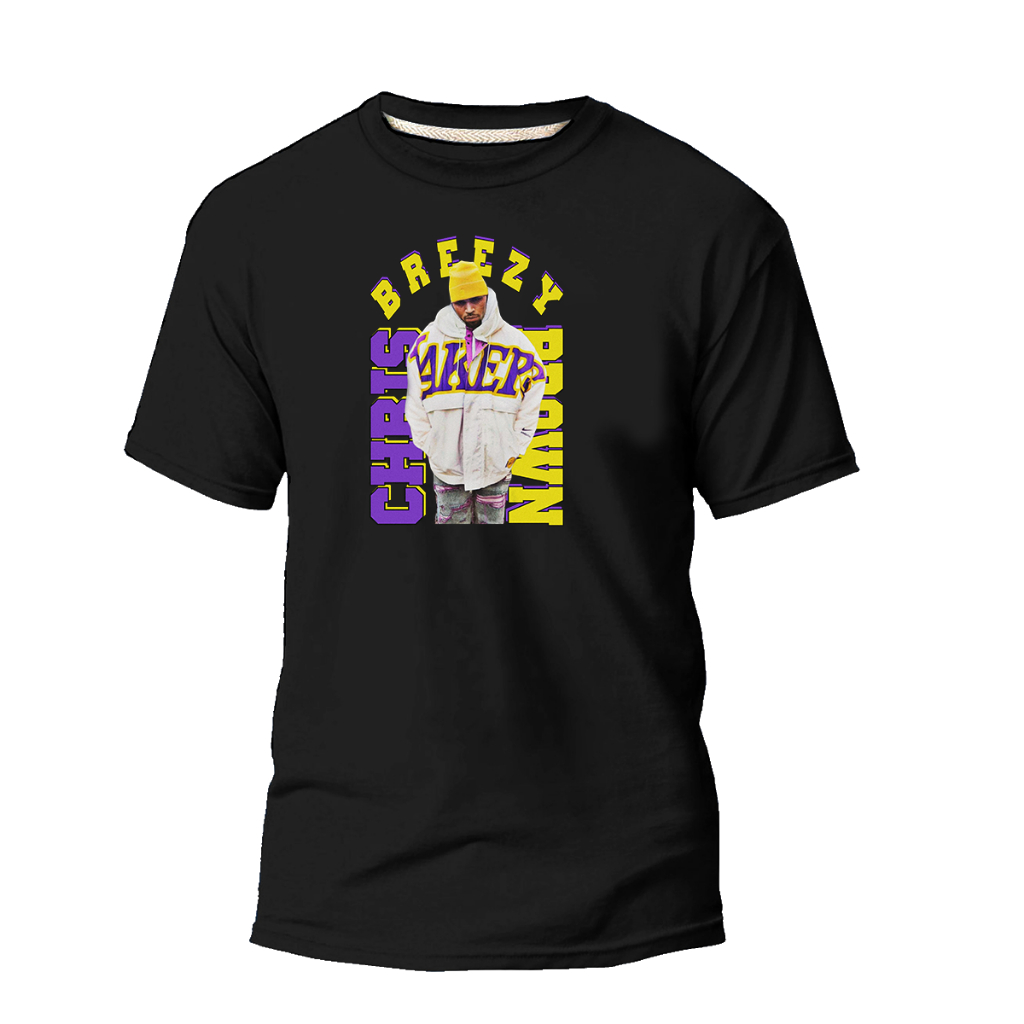 Camiseta masculina gola redonda 100% algodão estampada Rapper Chris ...