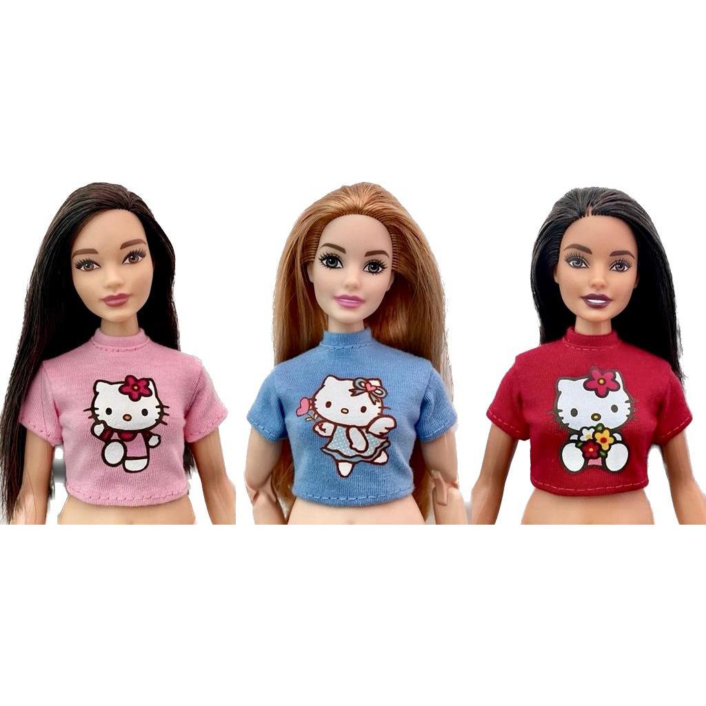 Roupinha para Barbie (Artesanal): Cropped Curvy - Hello Kitty | Shopee ...