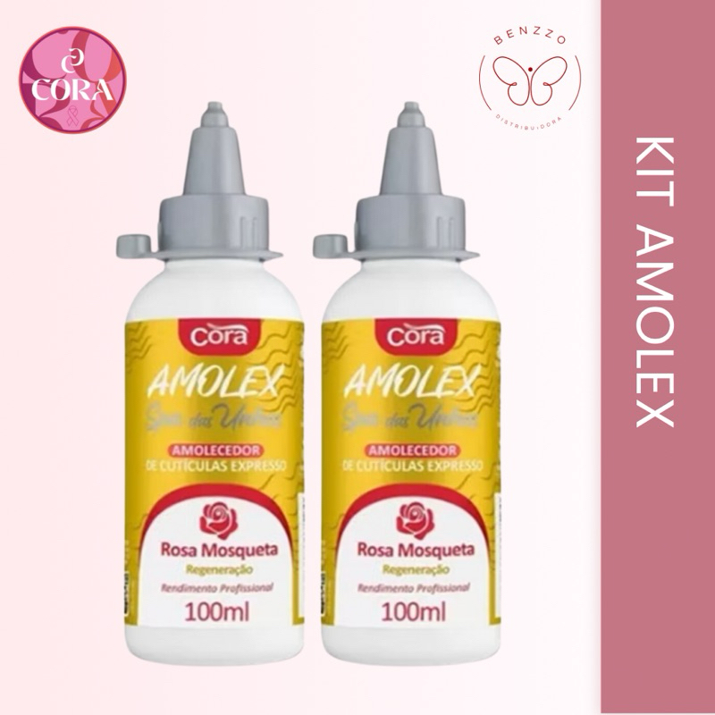 Kit 2 Amolecedor de cutícula Amolex Rosa Mosqueta Cora | Shopee Brasil