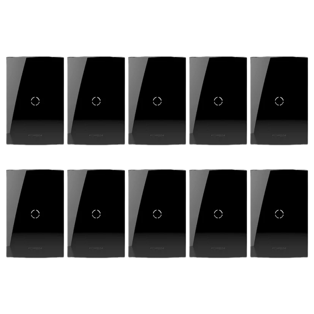 Kit c/ 10 Placas Espelho de Luz Alumbra Inova Pro Black Piano 4x2 Cega ...
