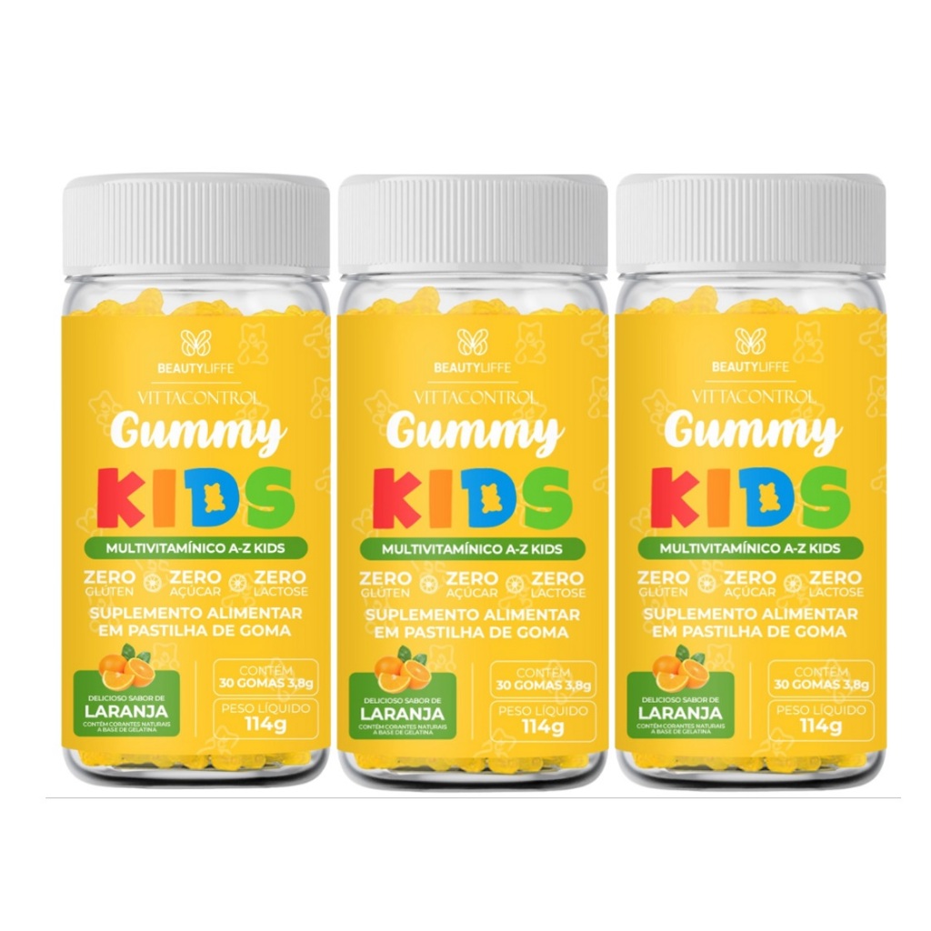 Kit 90 dias Gummy Kids Multivitamínico A-Z - Goma ZERO AÇUCAR ...