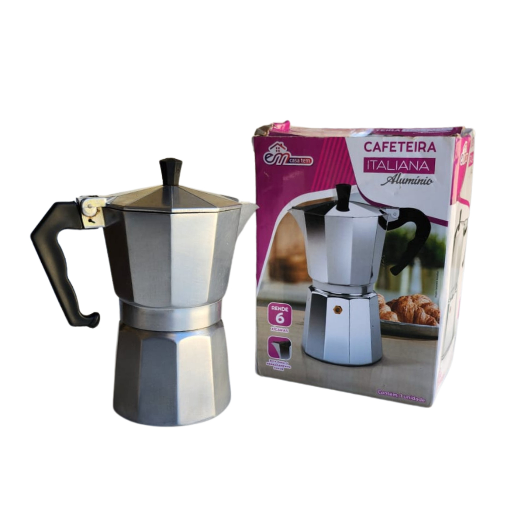 Cafeteira Italiana Express Aluminio Rende 6 cafes | Shopee Brasil