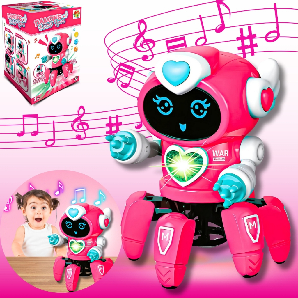 Robô Lady Face Digital de Brinquedo Infantil - Dança, Toca Musica e ...