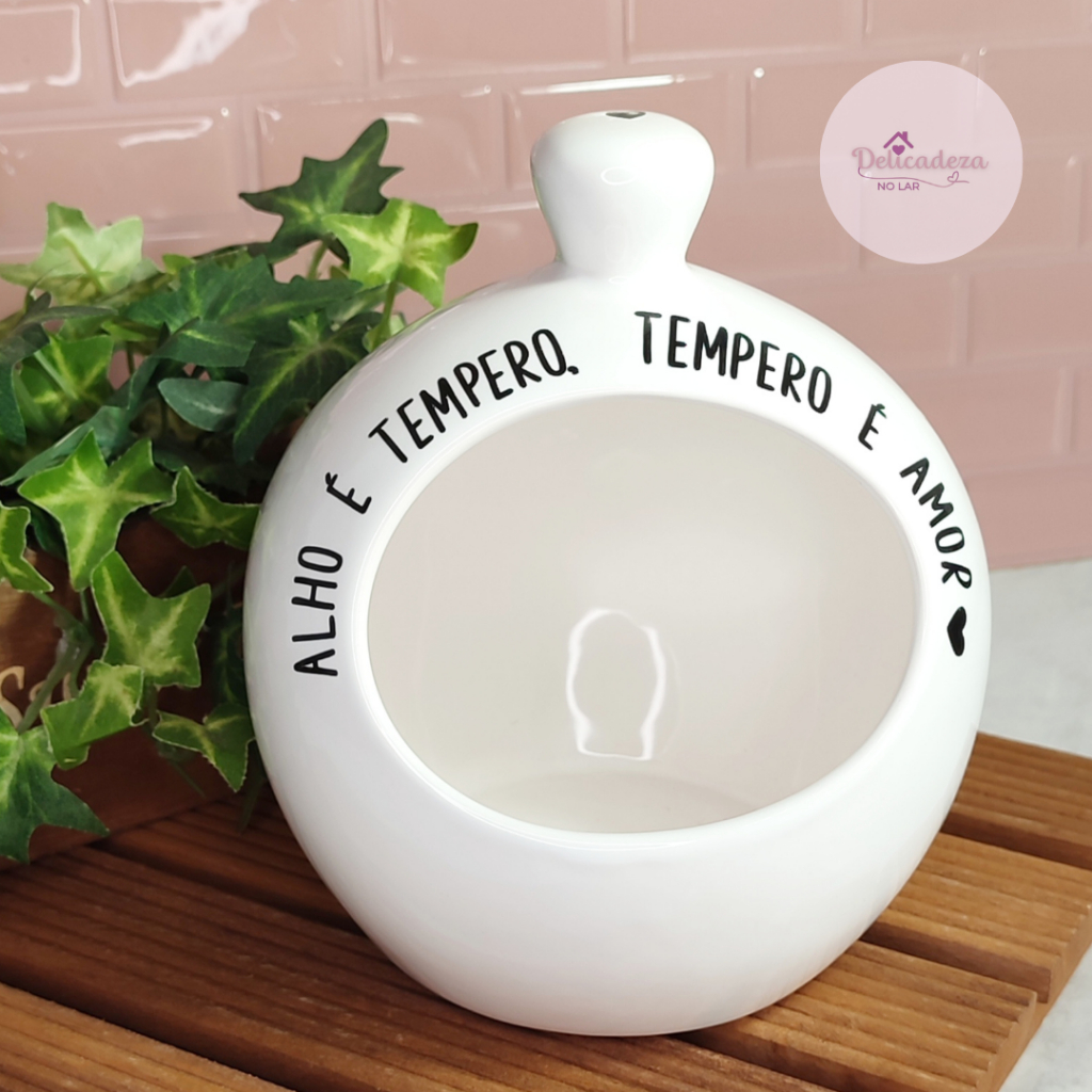 Porta Alho Gourmet - Delicadeza no Lar - BRANCO | Shopee Brasil