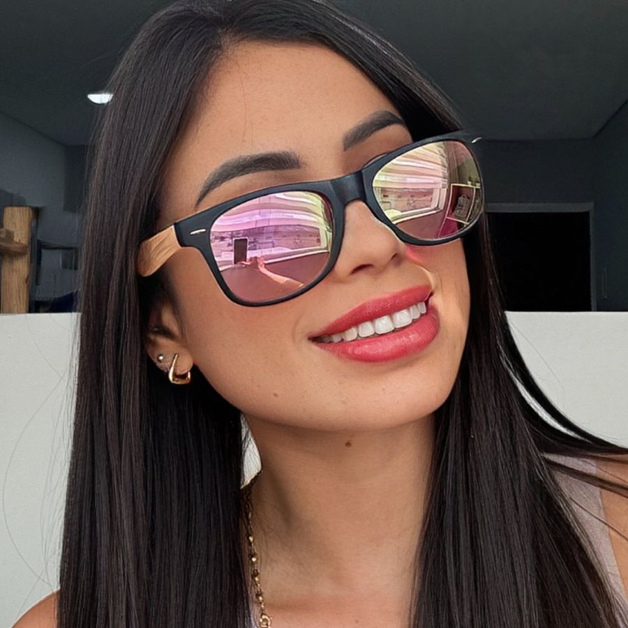 Oculos Rosa Lindo de Sol Feminino Lentes Degradadas Gradiente Maxi ...