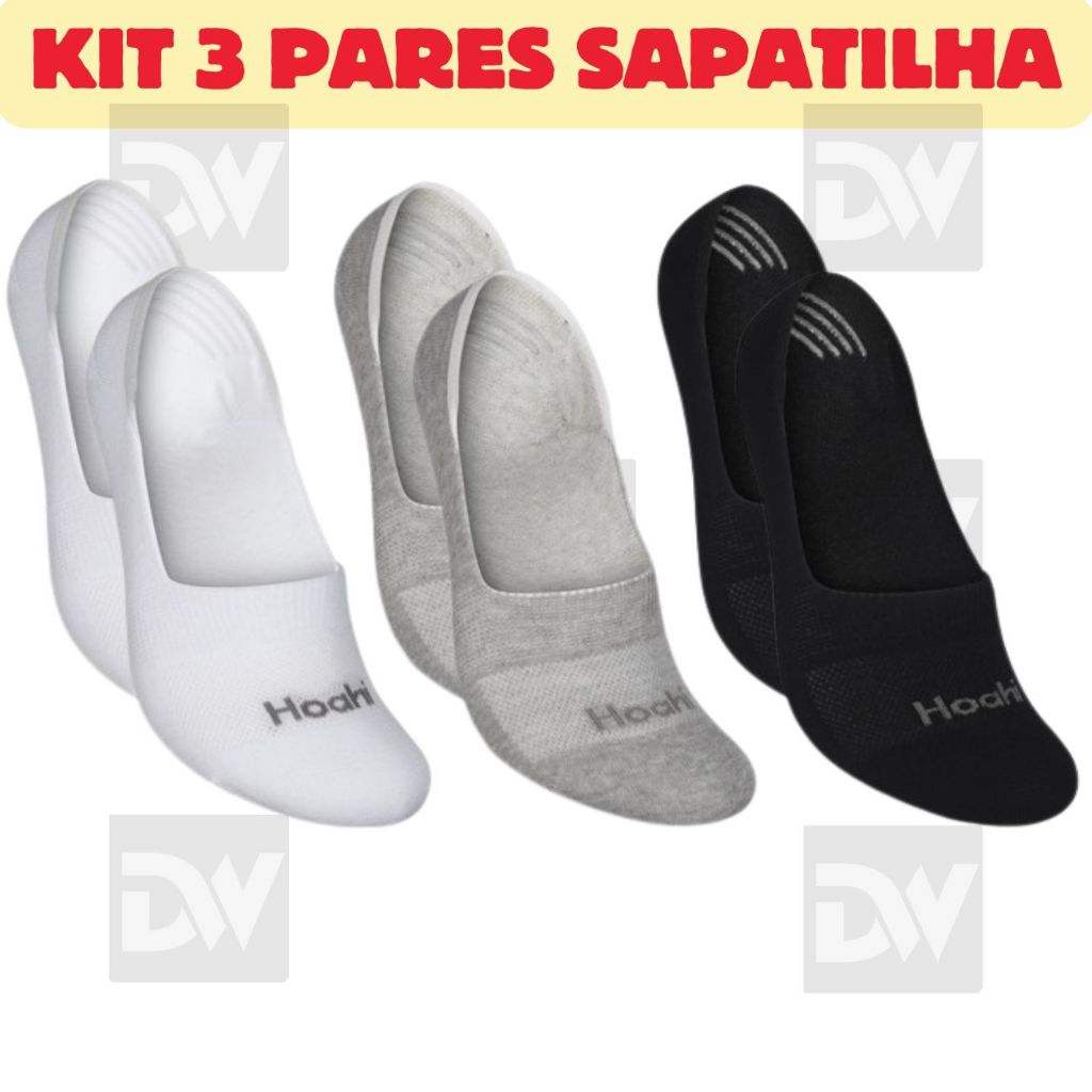 Meias Sapatilha Kit 3,6,9 ou 12 Pares 33/38 - 39/43 Branca Preta Cinza ...