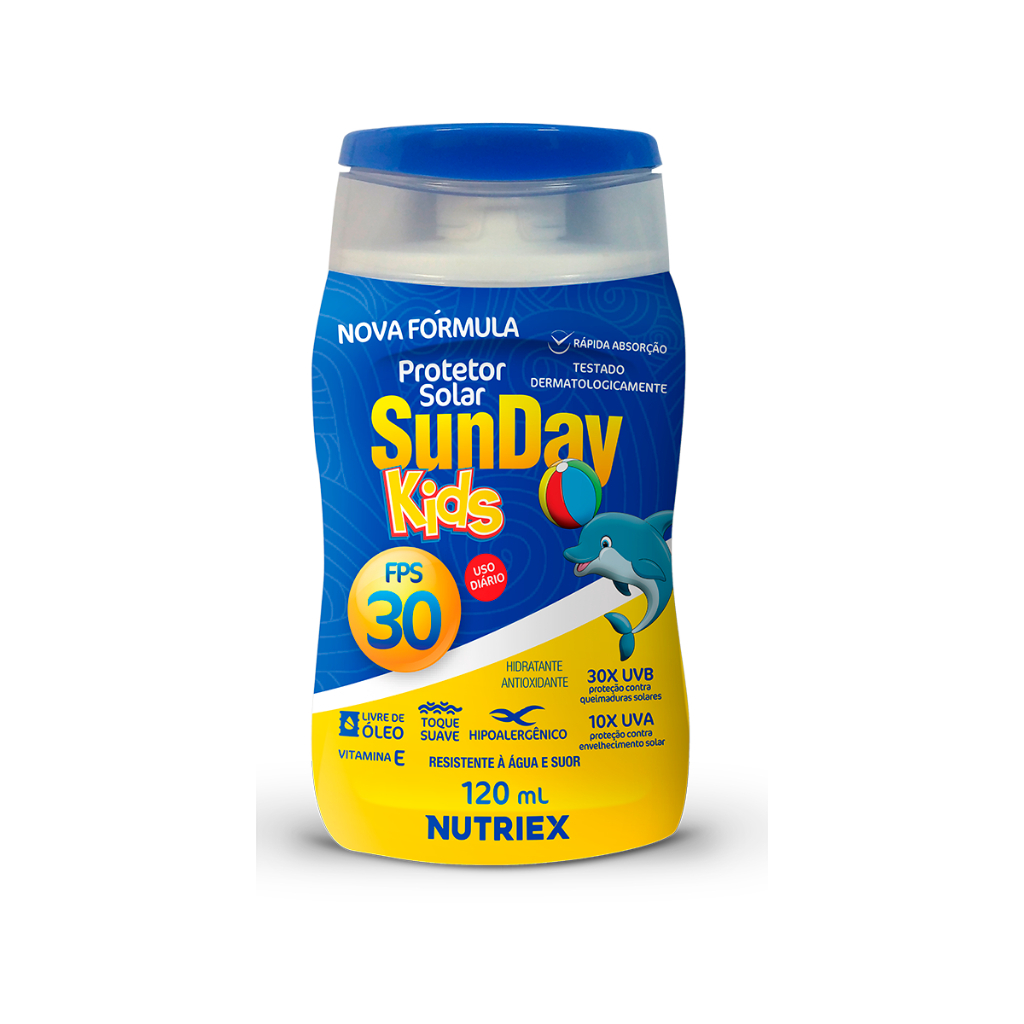 Protetor Solar Sunday Para Crianças FPS 30 Kids 120 ML | Shopee Brasil