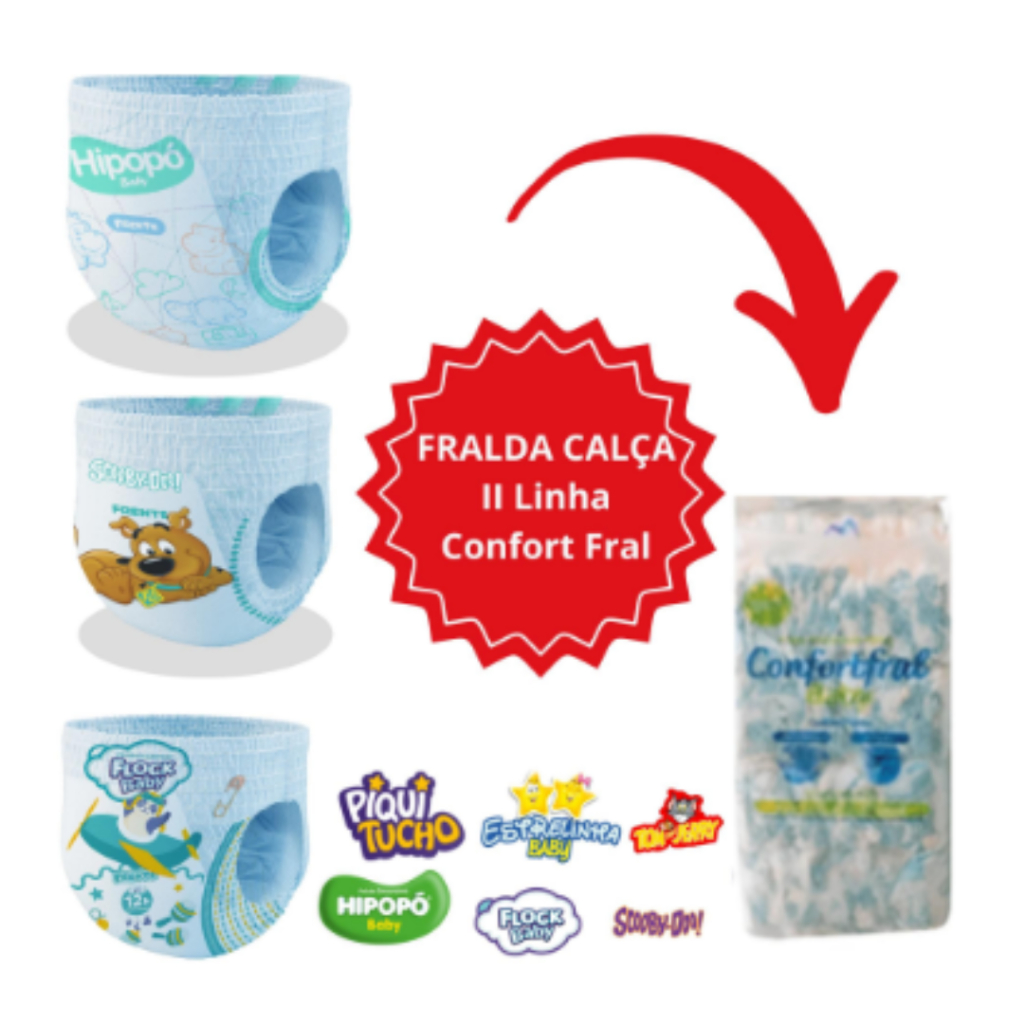 Fralda infantil confortfral 2 linha fralda calça - Desconto no Preço