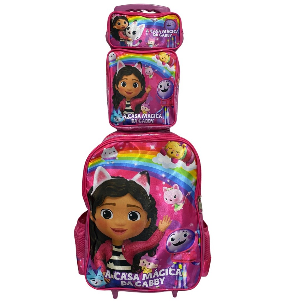 Mochila Escolar Casa Mágica Da Gabby Gabi Kit Com Lancheira E Estojo ...