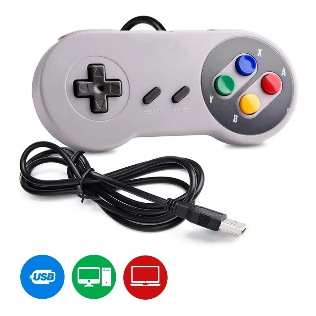 Controle Super Nintendo Usb Snes Pc Mac Linux Pronta Entrega | Shopee ...
