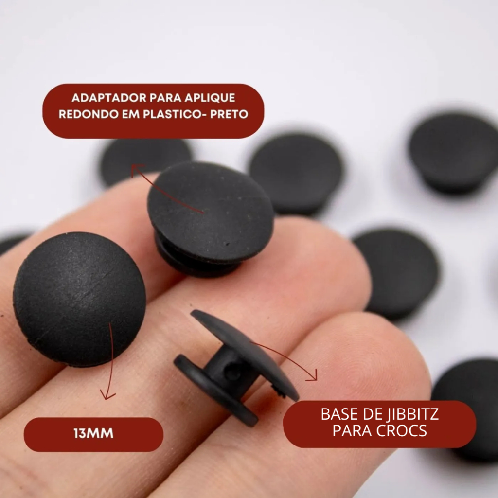 20 unid Base para jibbitz / adaptador para Crocs 13MM em plástico e ...