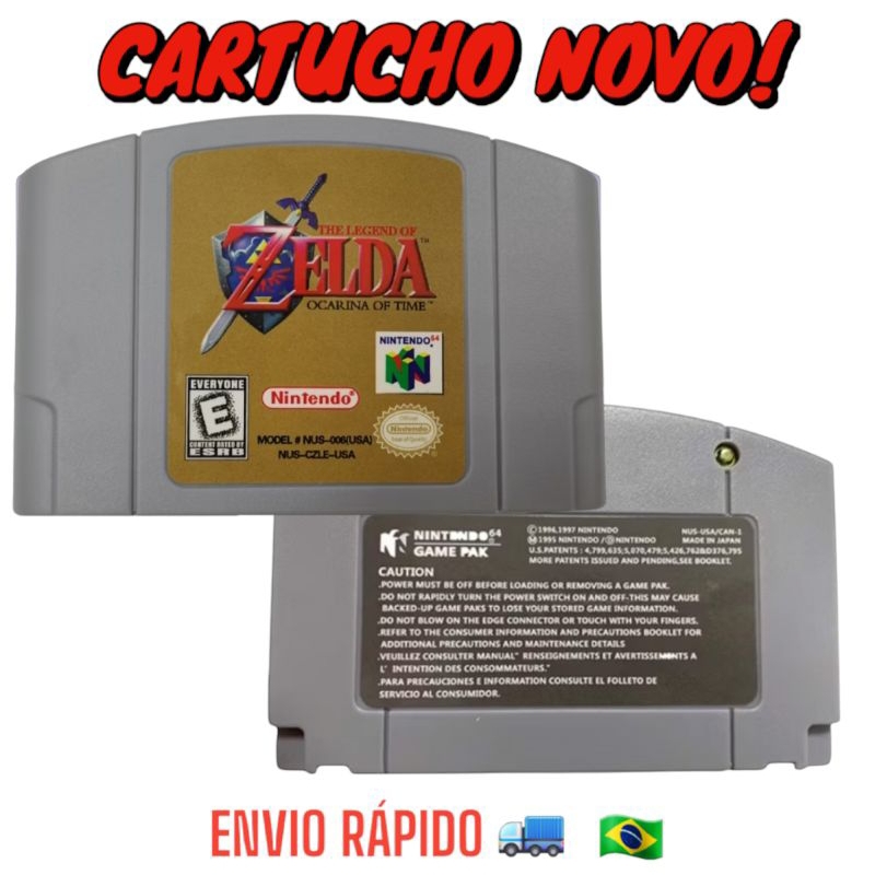 Cartucho N64 The Legend Of Zelda Ocarina Of Time - NOVO - USA - Zelda ...
