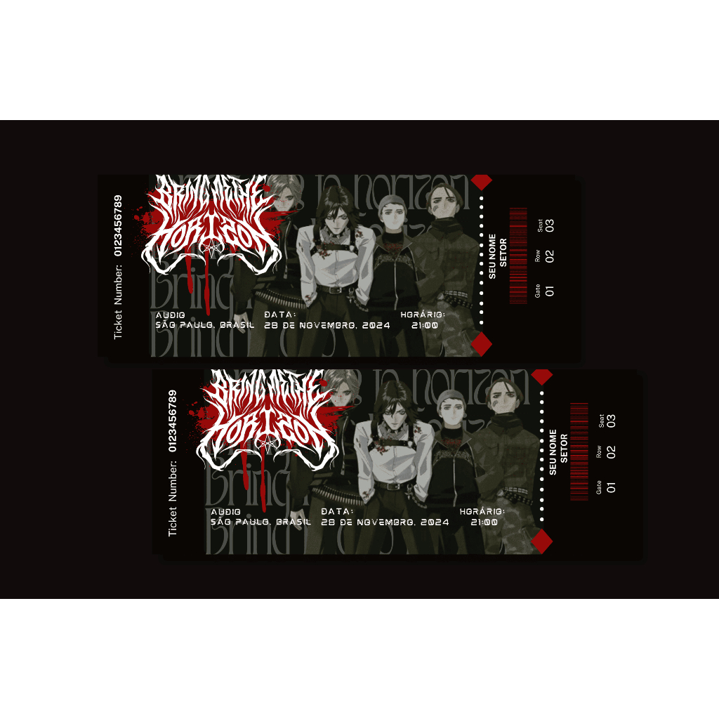 Bring Me The Horizon BMTH São Paulo 2024 Ingresso Personalizado ...