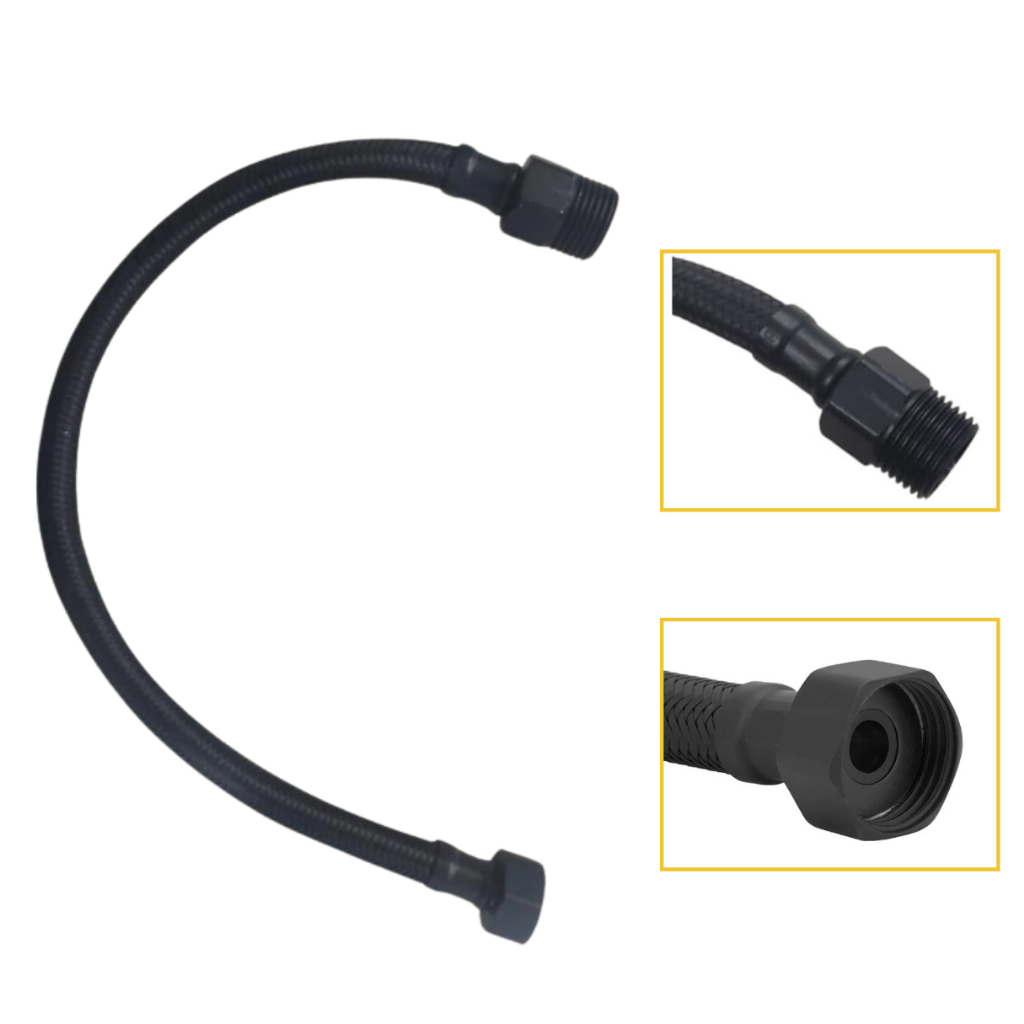 Engate Mangueira Flexível Rabicho Preto/Black Trançado 60Cm | Shopee Brasil
