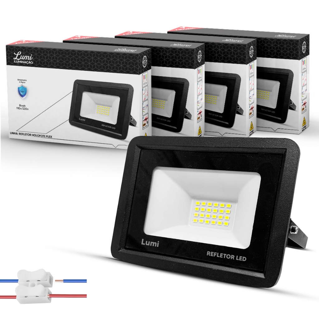 kit 4 Refletor Super Led 50w Holofote Bivolt Ip67 Cor Da Luz Branco Frio Rfe:6605 Flex Lumi ...