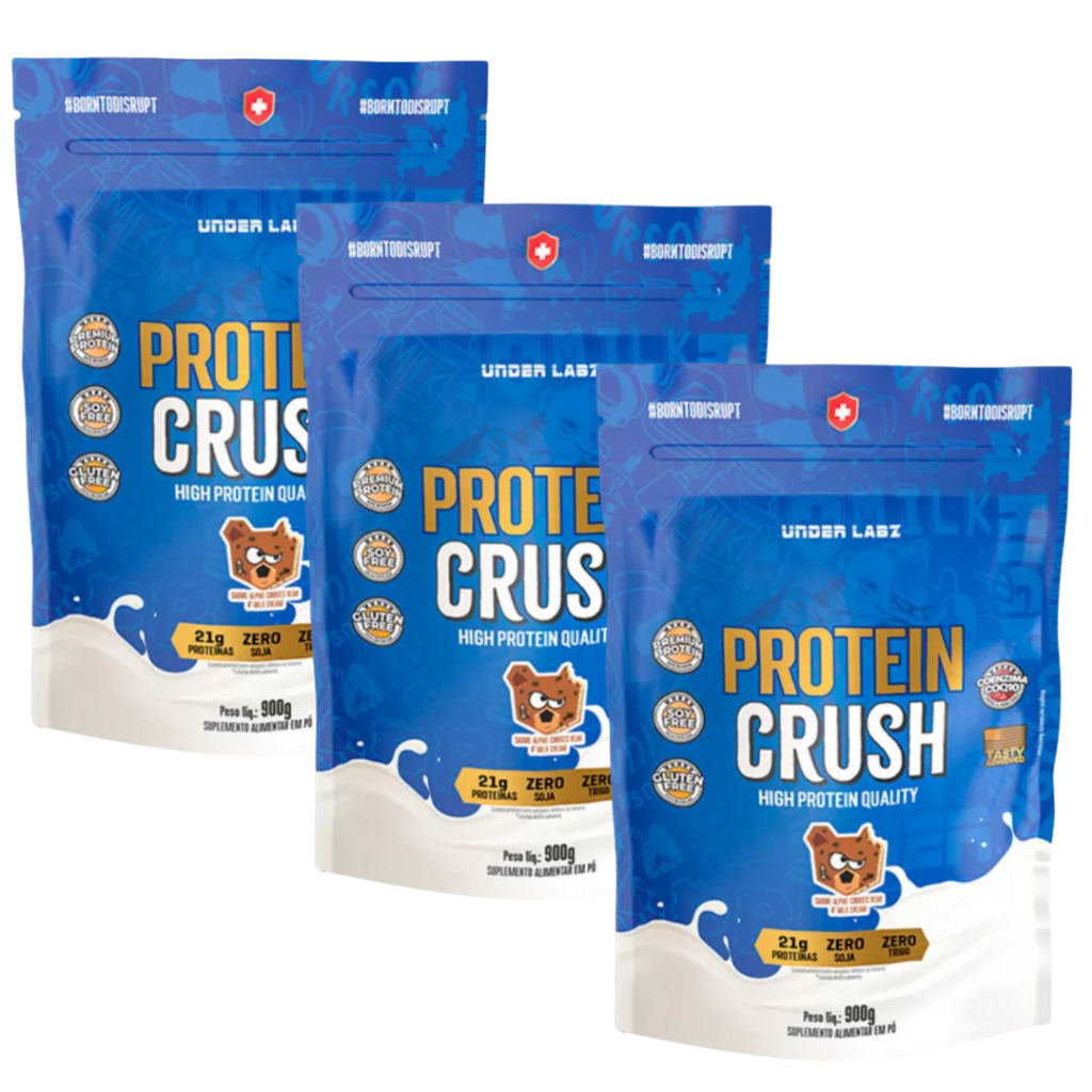 Kit 3x Whey Protein Crush 900g Refil Under Labz 100% Concentrado ...