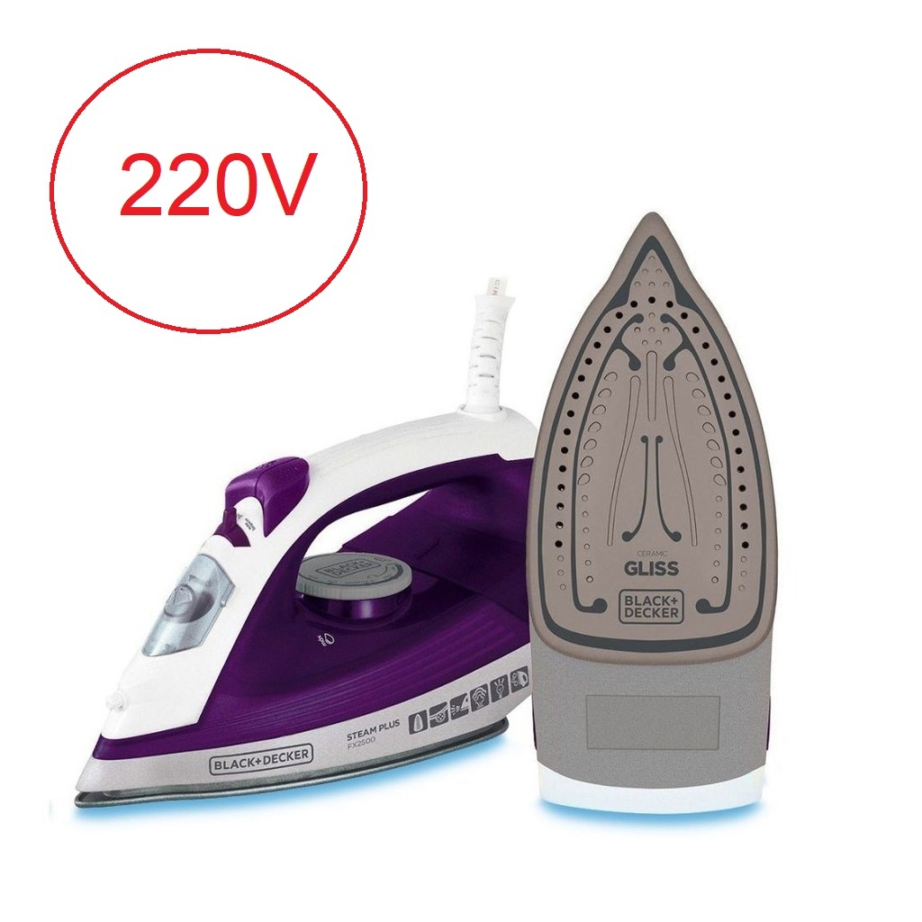 Ferro de Passar a Vapor Black Decker FX2500 Steam Plus Roxo Base Ceramic Gliss Antiaderente 220V ...