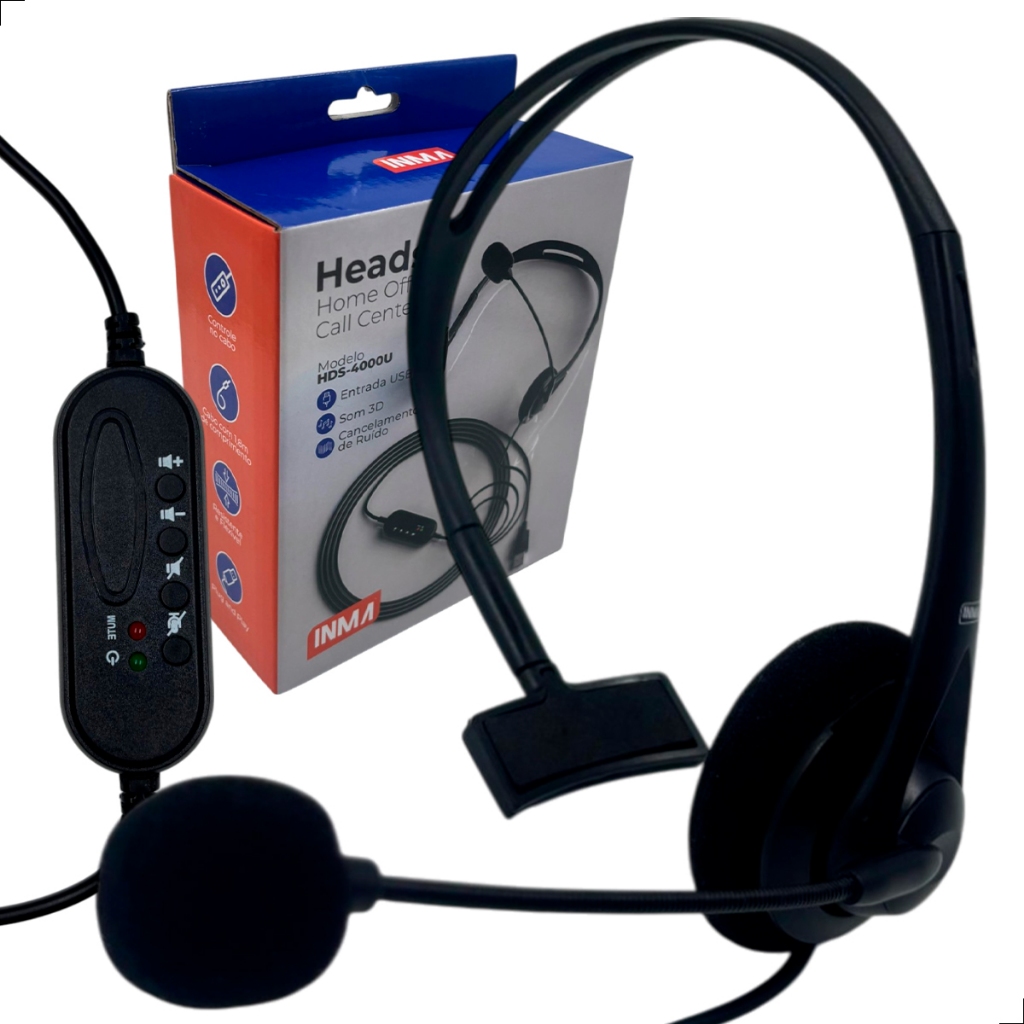 Headset Fone Ouvido Com Microfone para Pc Notebook Computador Call ...