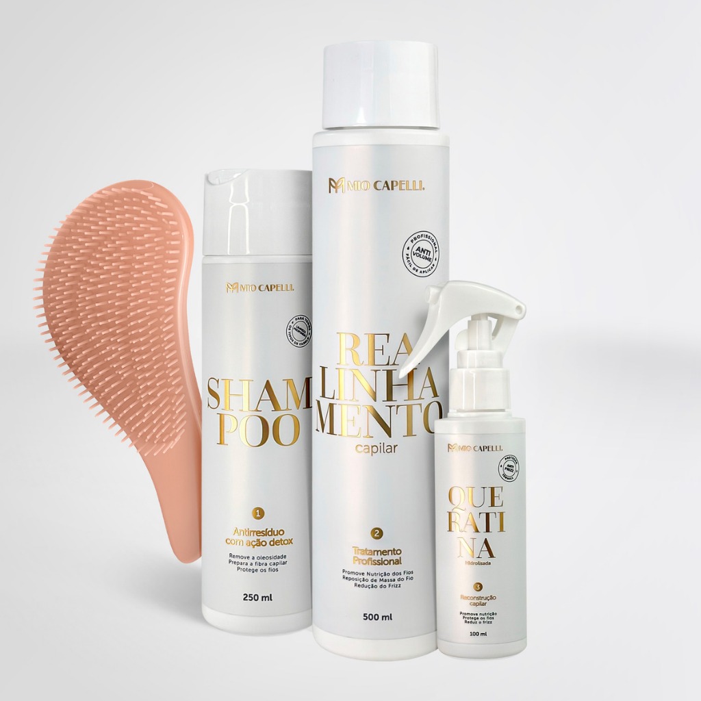 Kit Progressiva Capilar Orgânica 500ml Alisamento Sem formol Com Escova ...