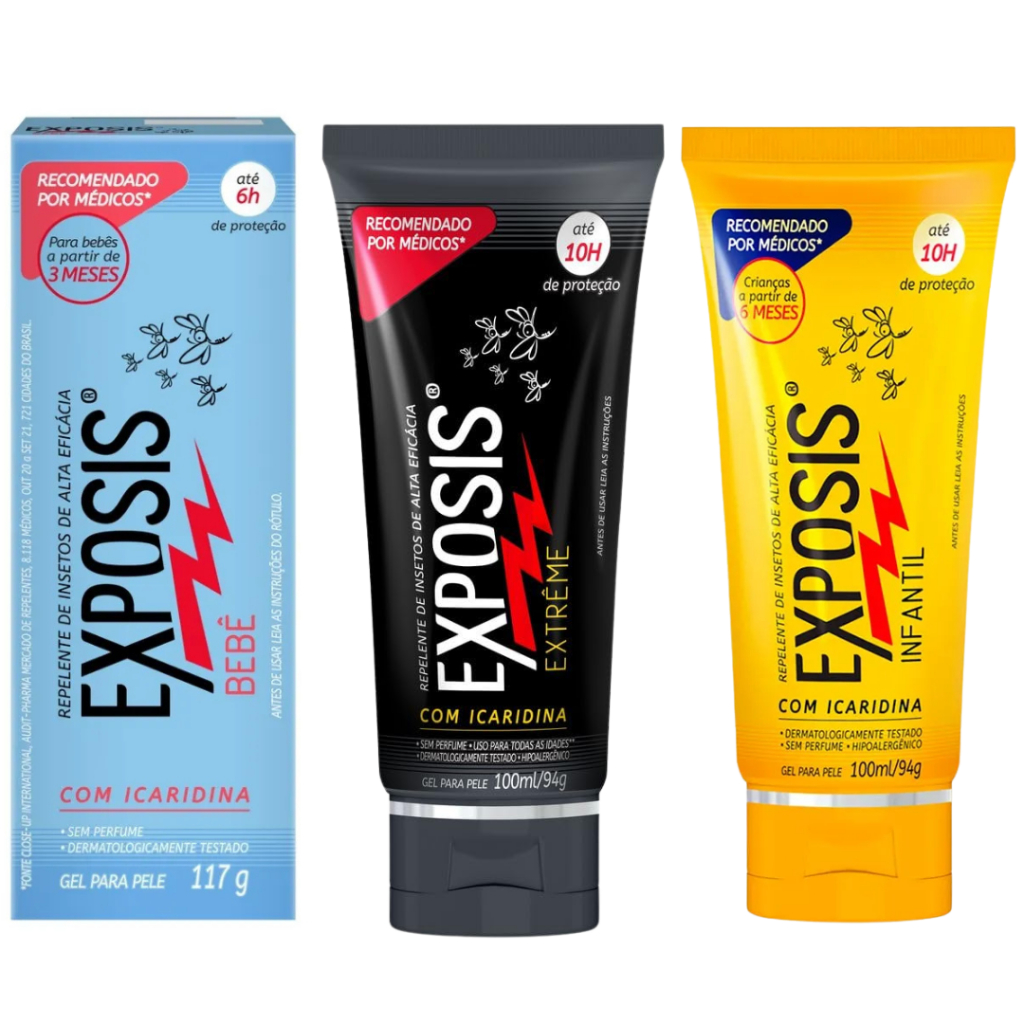 Repelente Exposis com Icaridina Kit Extreme 100ml+Infaltil 100ml+Baby ...