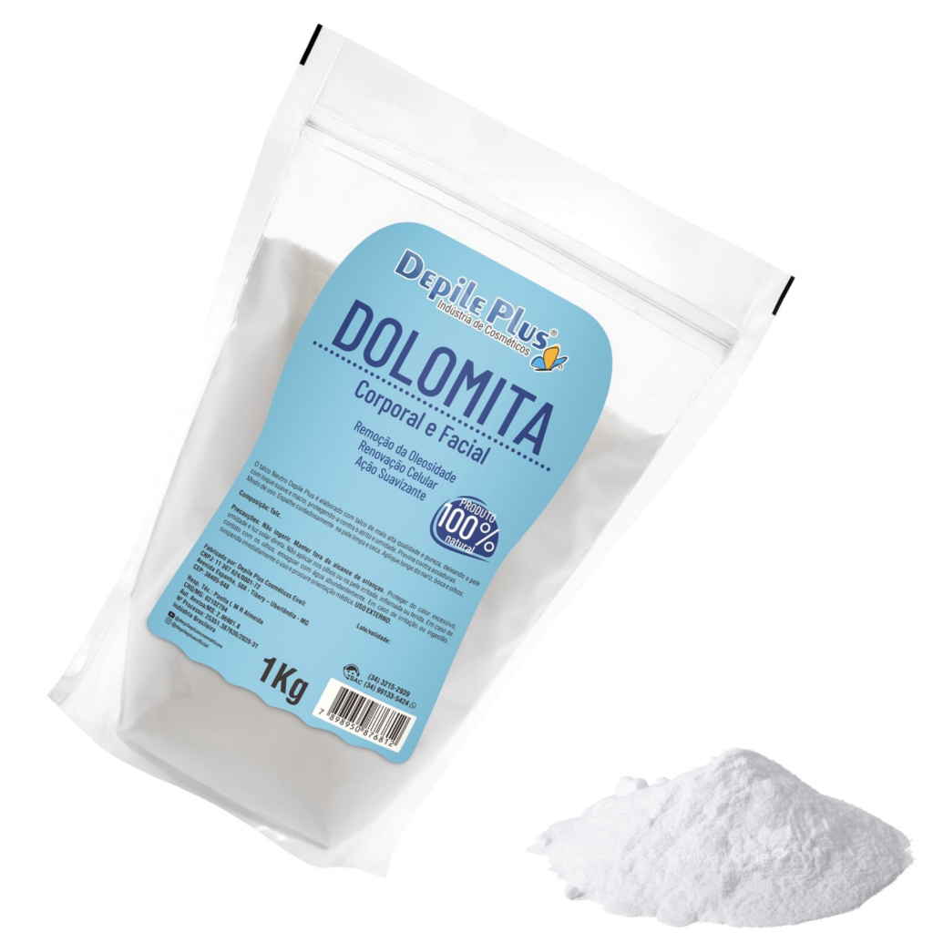 Dolomita Em Pó Pré Depilatório 1000g Depile Plus Talco Dolomita Natural ...