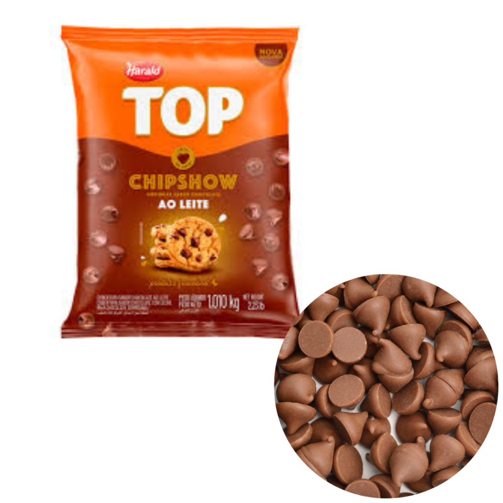 Chocolate Gotas Forneável Ao Leite Chipshow Top Harald 1,010kg | Shopee Brasil