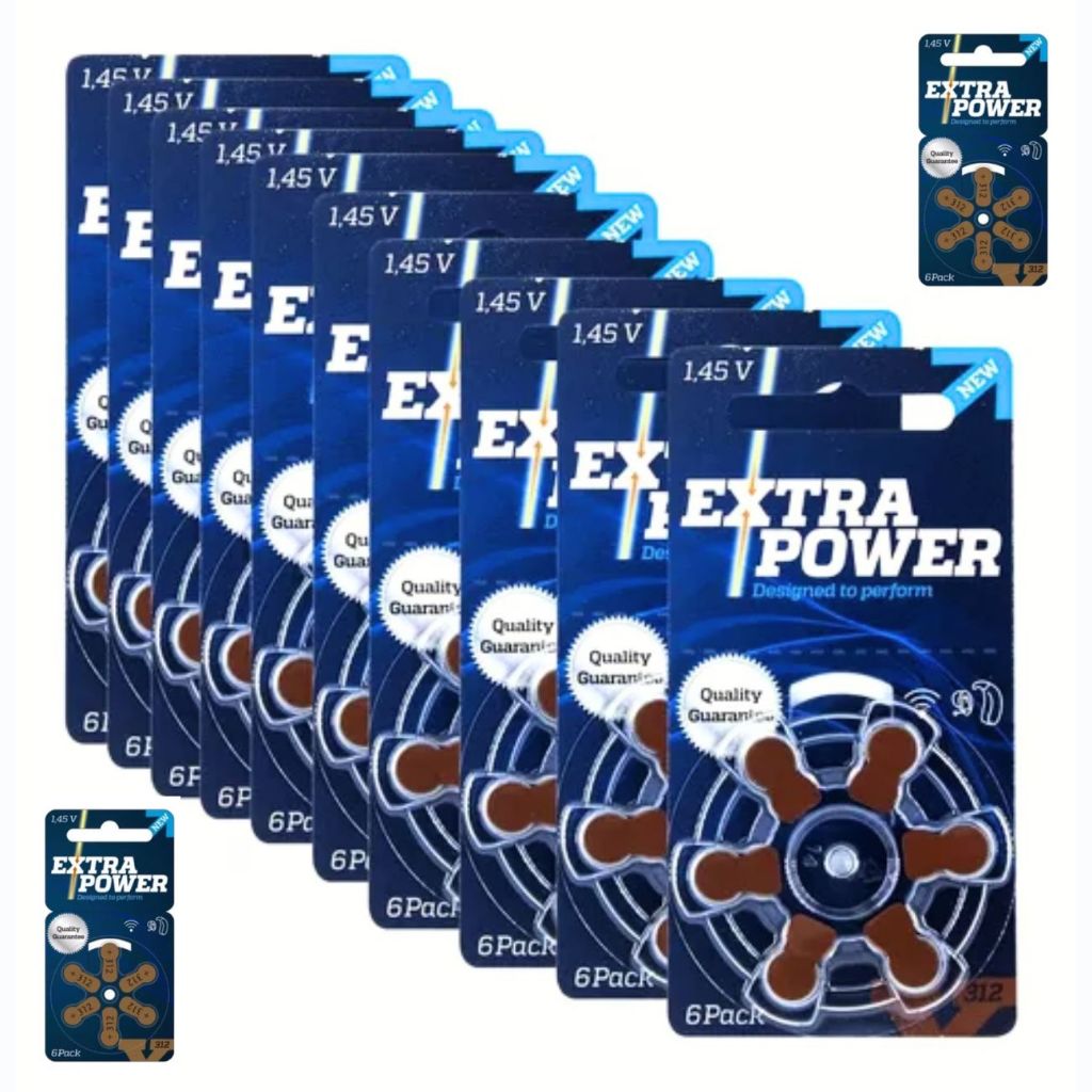 60 Pilhas Baterias Aparelho Auditivo Modelo 312 - Extra Power (10 cartelas = 1 Caixa) | Shopee ...