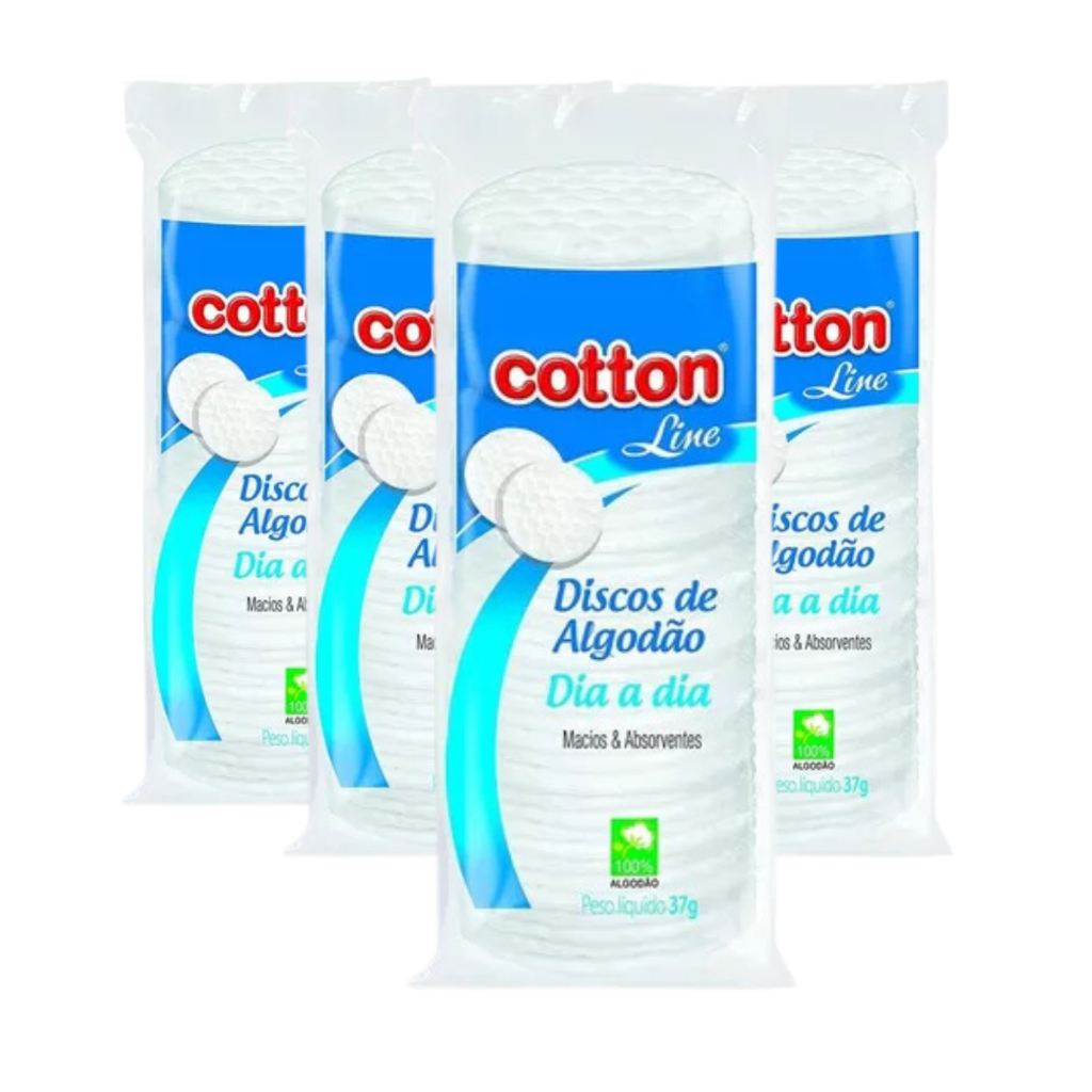 Kit com 4 Disco de Algodao Macios e Absorventes Cotton Line 37g ...
