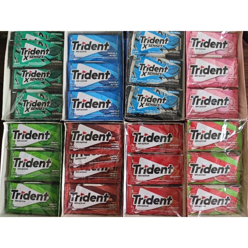 TRIDENT Vários Sabores CX 21 UN 8G SEM AÇUCAR | Shopee Brasil