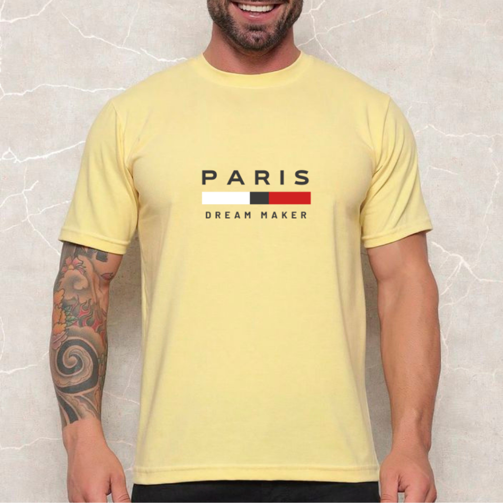 Camiseta Masculina Paris Dream Maker Camisa Premium 100% Algodão Casual ...